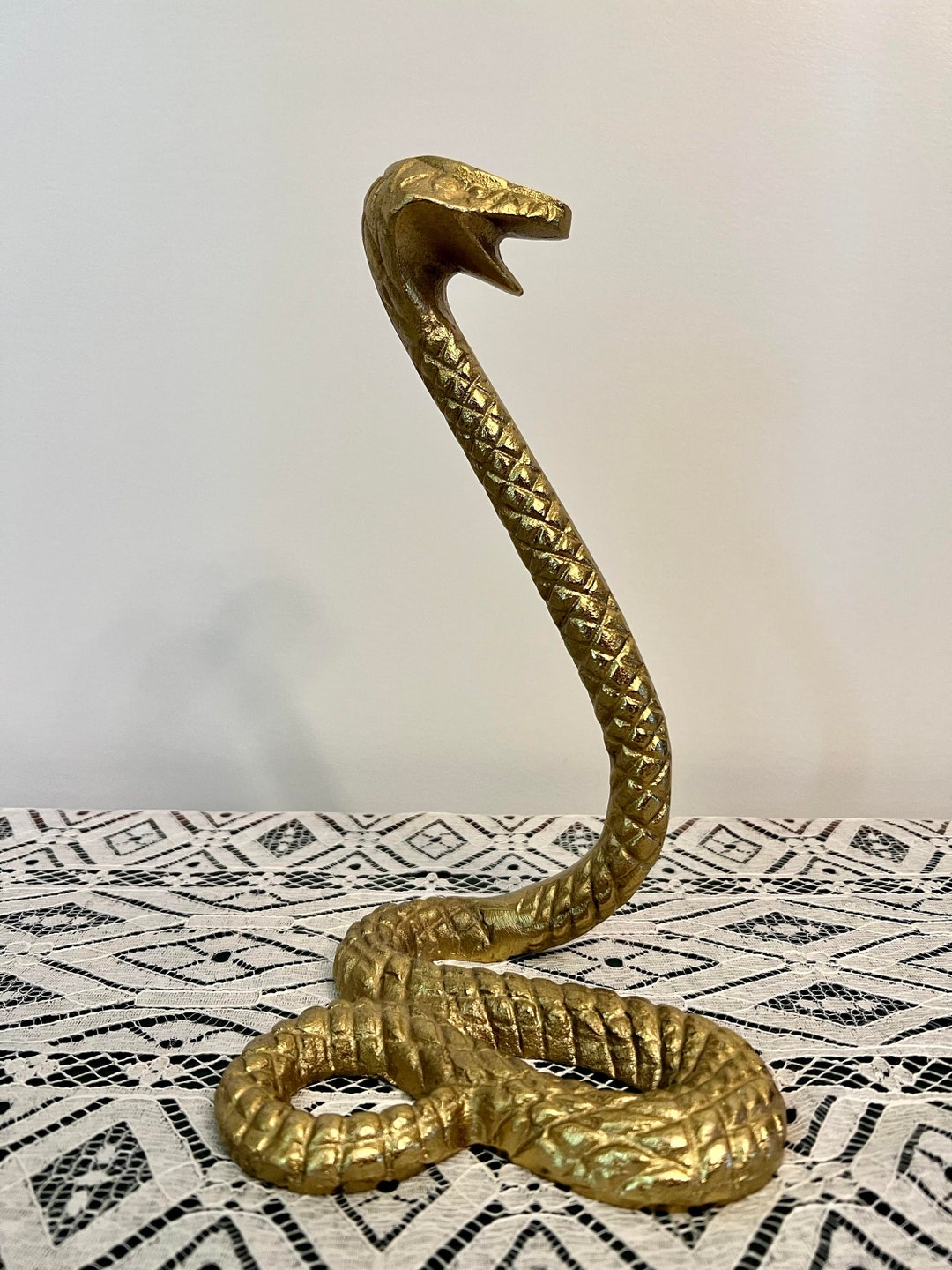 Vintage Brass 10 Snake Figurine Snake Statue Snake - Etsy