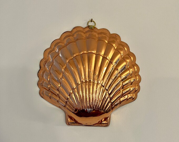 Vintage Copper Detailed Scallop Shell Jello Mold / Vintage Nautical ...