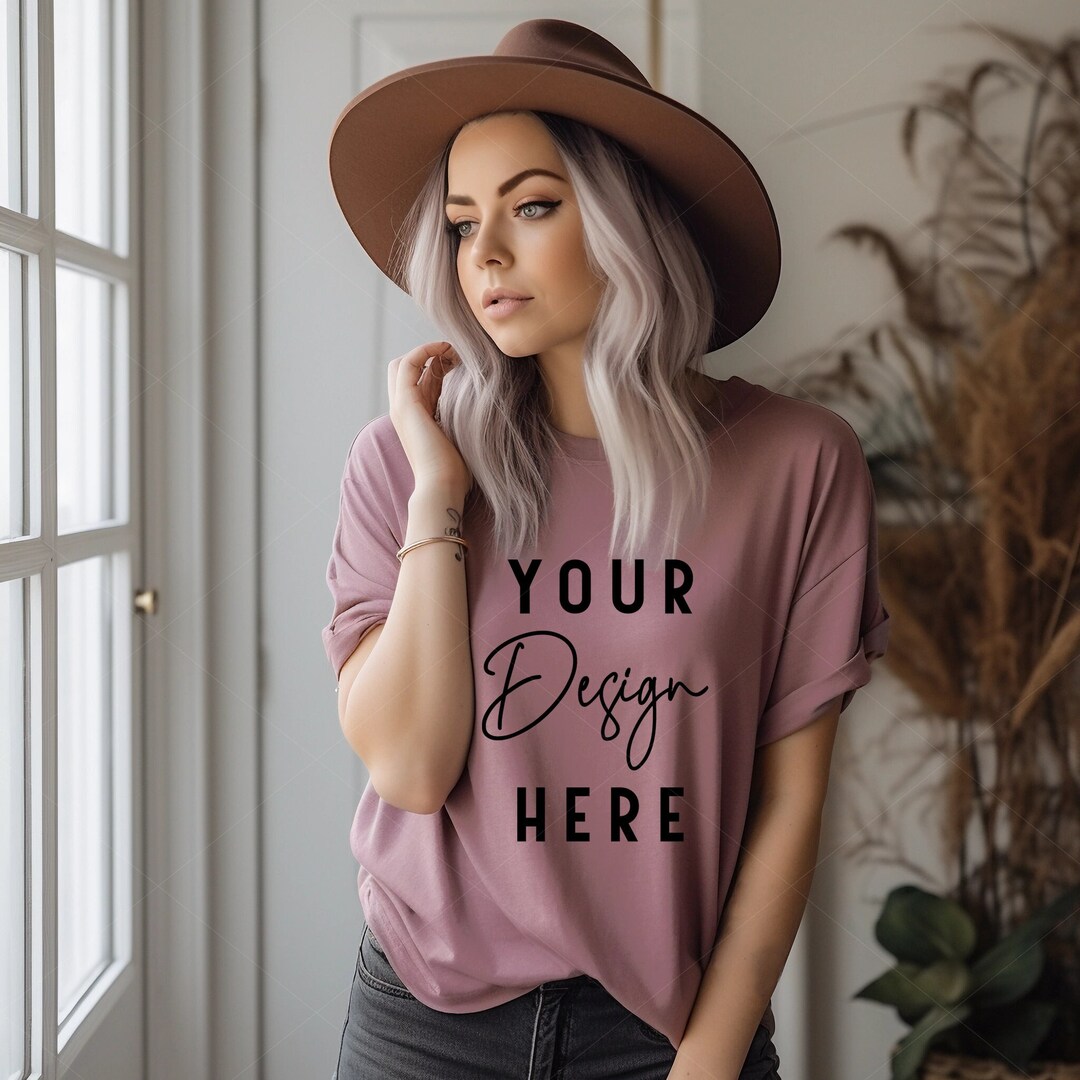 Heather Mauve Bella Canvas Shirt Mockup Bella Canvas 3001 - Etsy