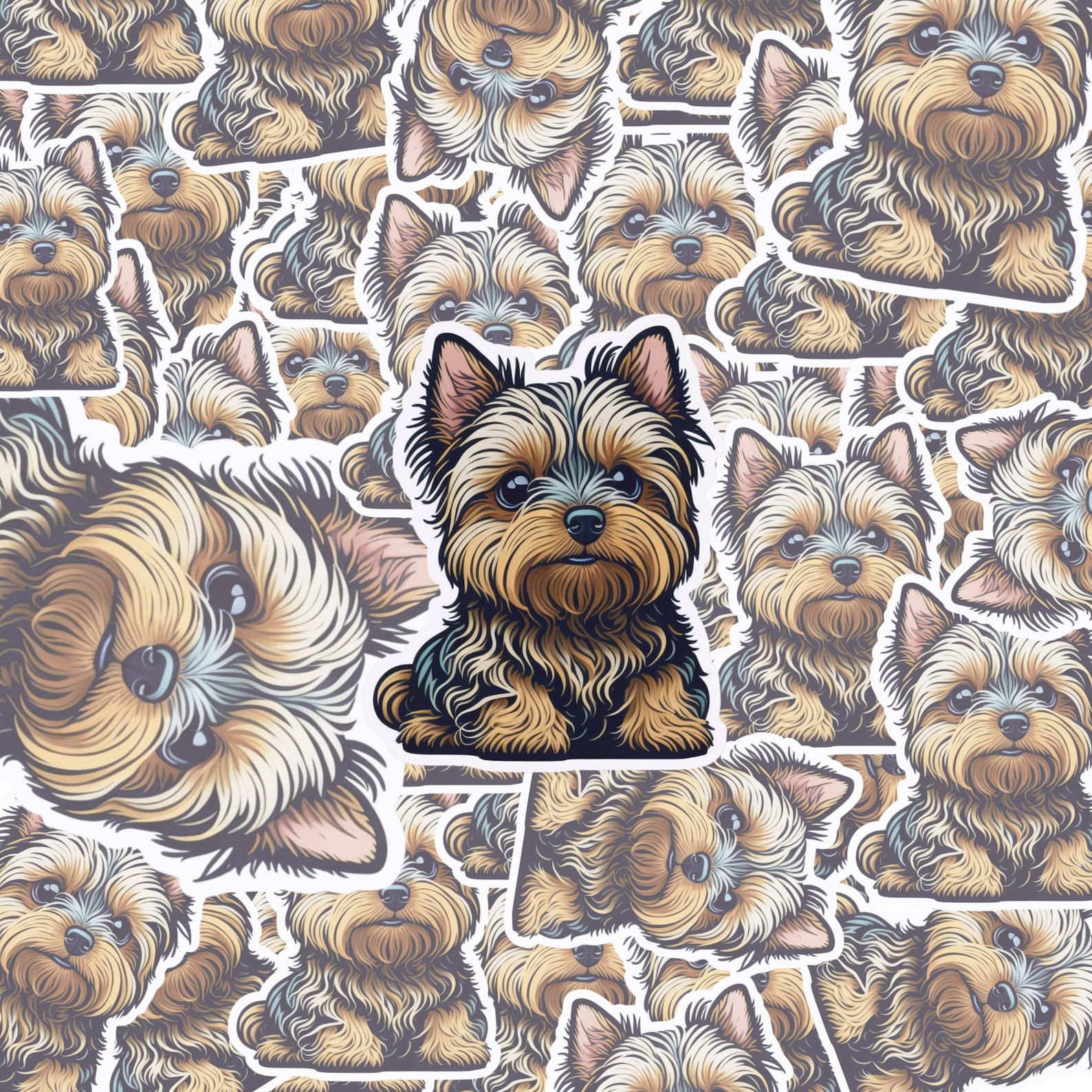 Yorkie Cute Printable Stickers PNG Yorkie PDF Dog Stickers for - Etsy