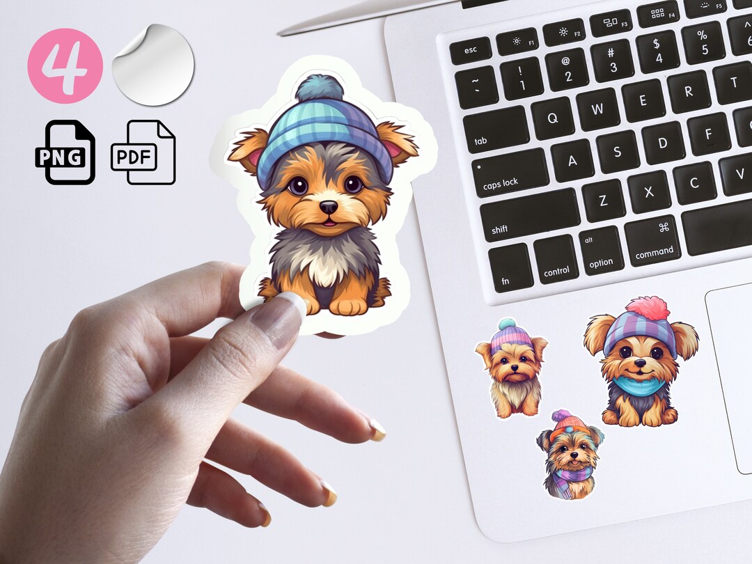 Printable Yorkie Sticker Pack 4 PNG Dog Stickers Yorkie Lover - Etsy
