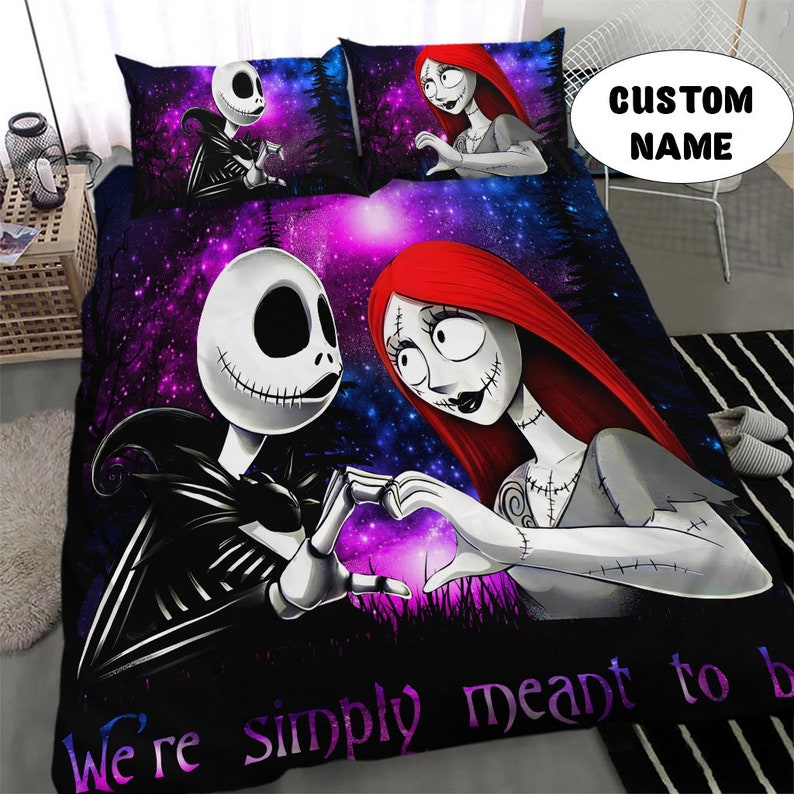 Jack and Sally Couple We Are Simply Meant to Be Bedding Set - Etsy