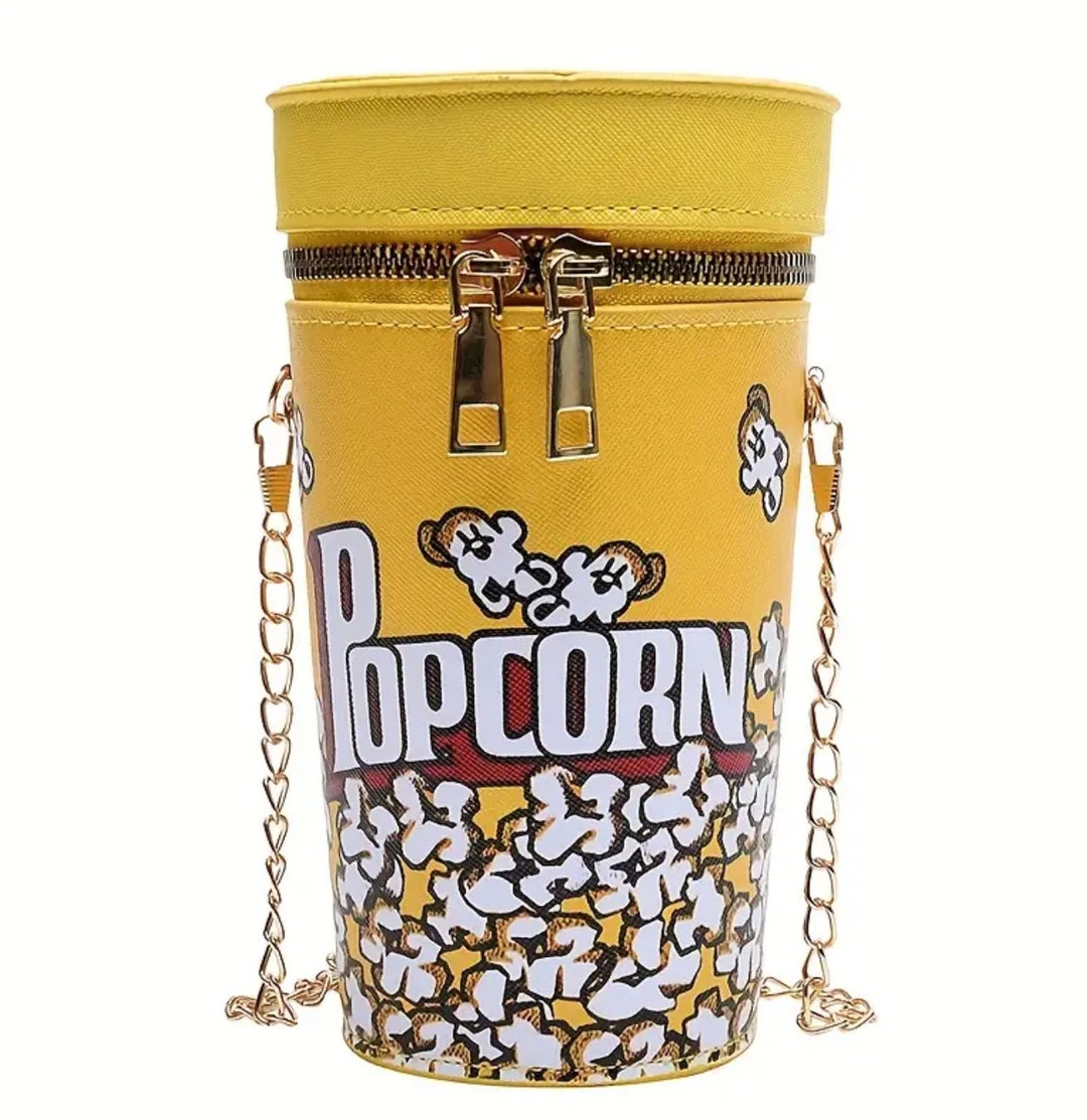Mini Popcorn Bucket Shaped Metal Chain Crossbody Bag - Etsy