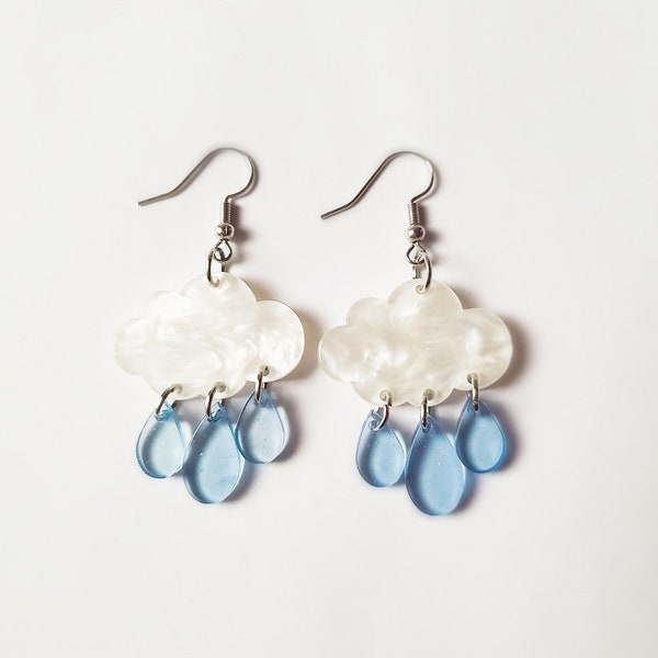 Rain Cloud Earrings - Etsy