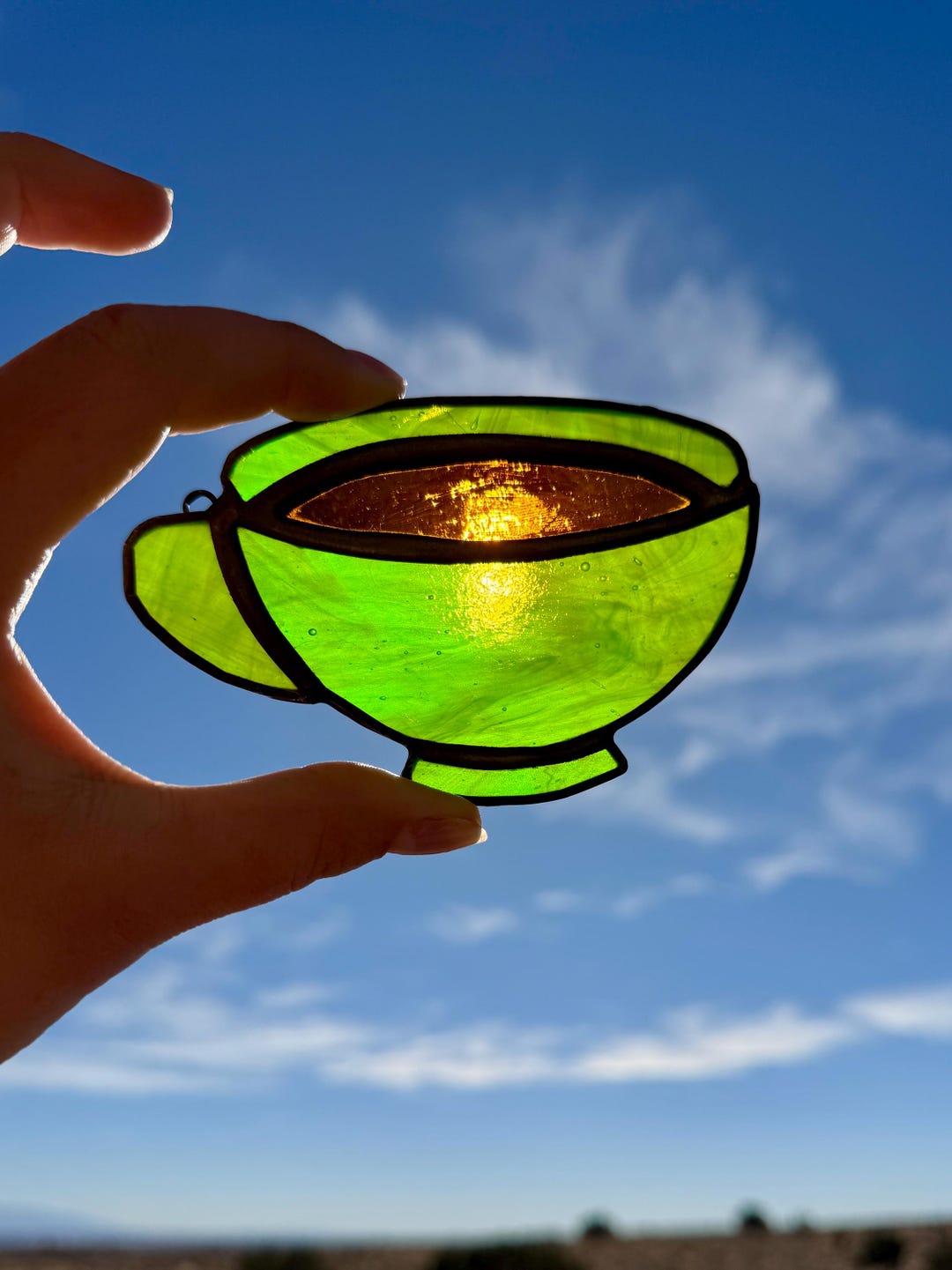 Handmade Stained Glass Coffee Cup Tea Cup, Green Home Decor - Etsy