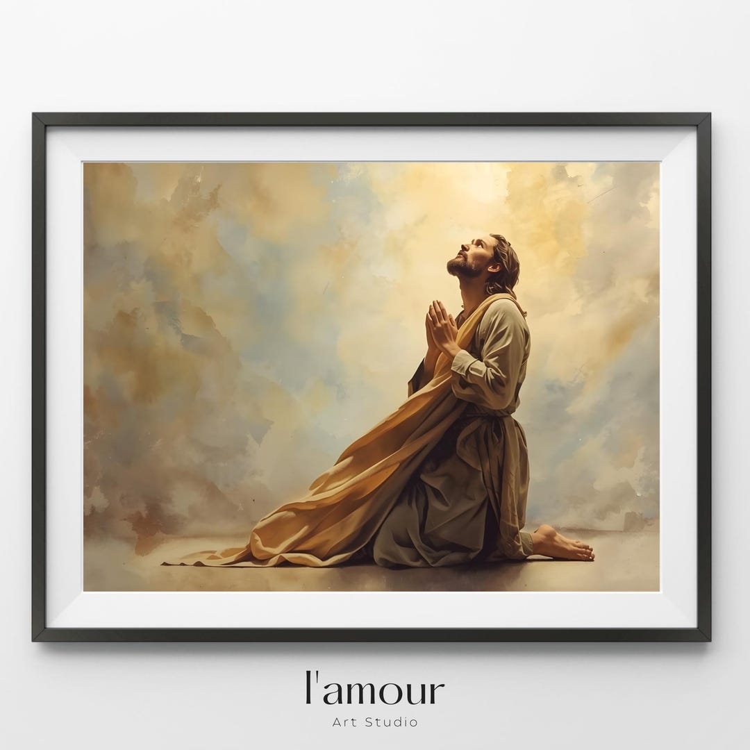 Jesus Praying Christian Wall Art Digital Download Printable | Religious ...