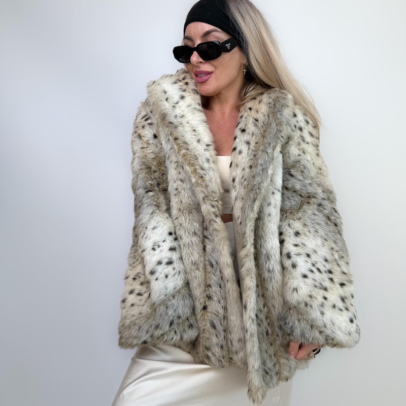 Faux Leopard Skin Fur Coat - Etsy Canada