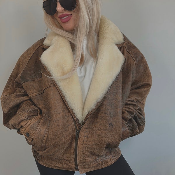 Vintage Pilot Leather Jacket - Etsy