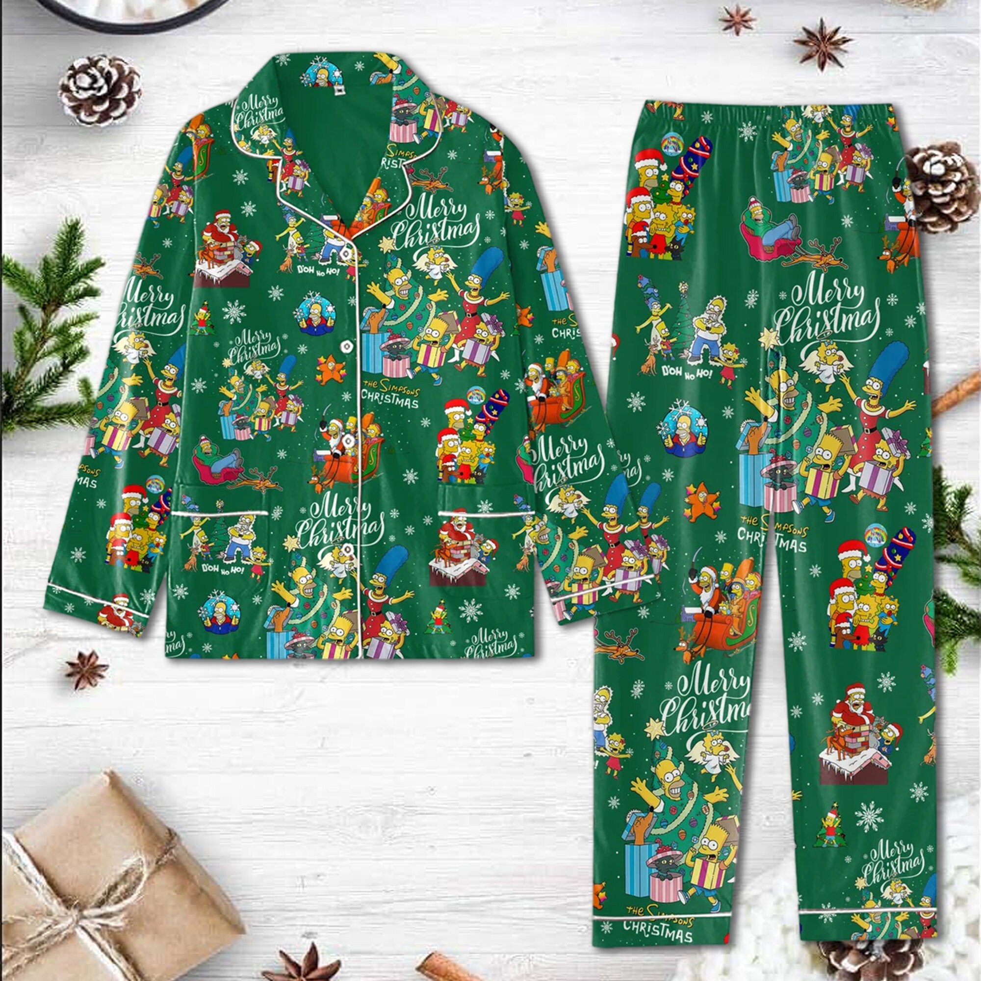Christmas Simpson Pajamas Set, Homer Simpson Thick Pajamas sold by ...