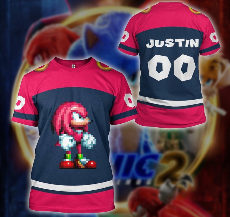 Sonic Hedgehog Knuckles el traje de cosplay de Echidna camisa - Etsy México