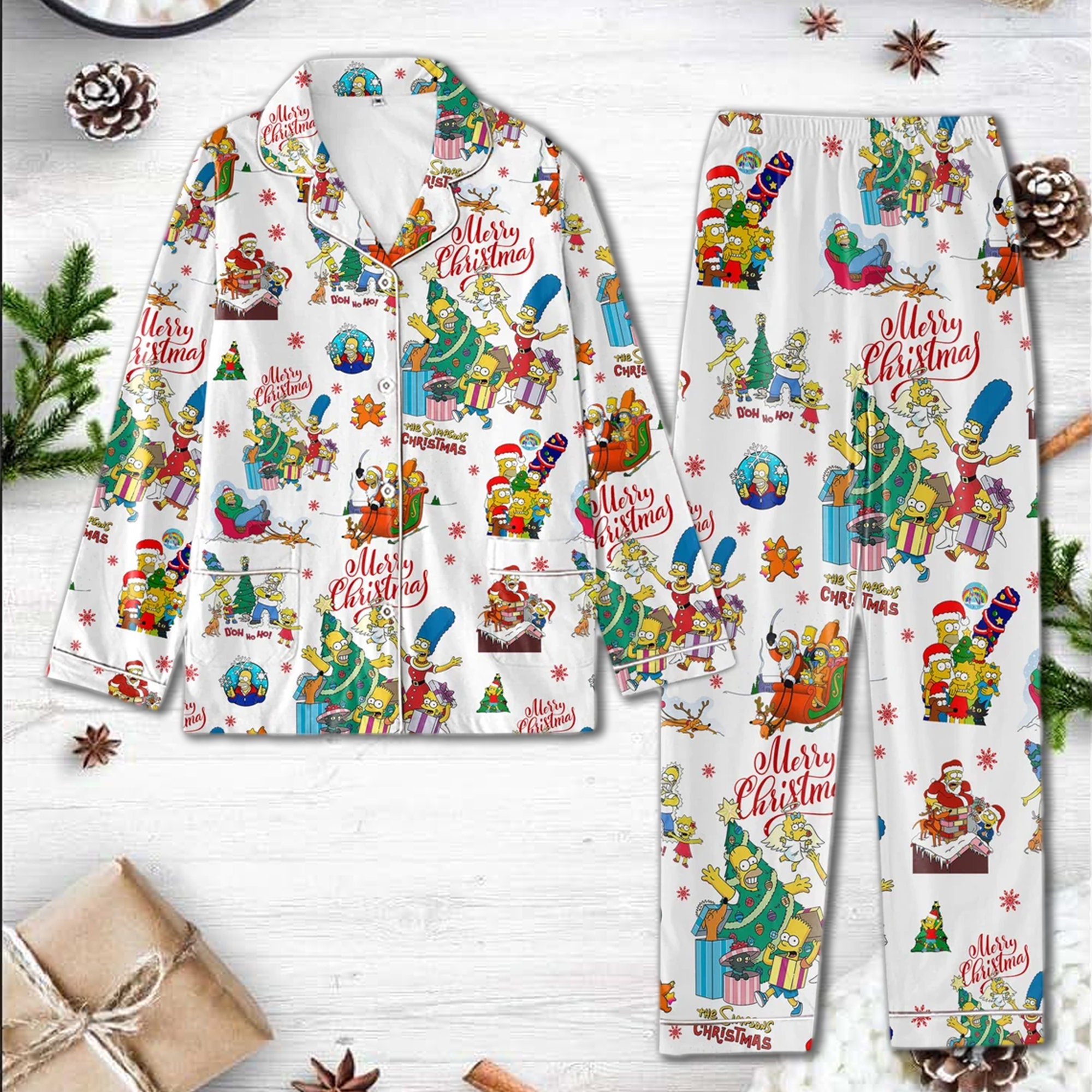 Christmas Simpson Pajamas Set, Homer Simpson Thick Pajamas sold by ...