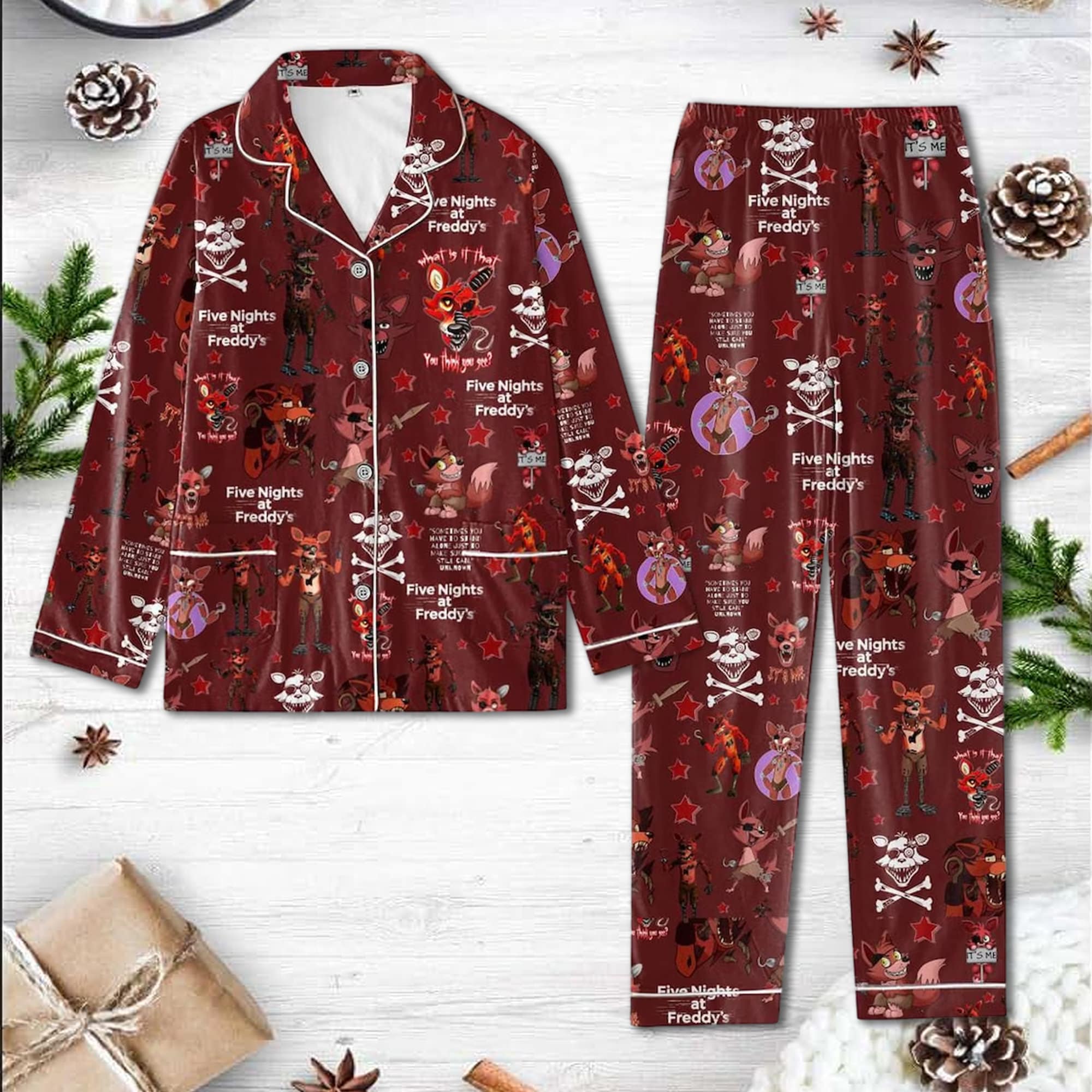 Christmas Five Nights At Freddy Pajamas Set, 5NAF Pyjamas, Five Nights ...