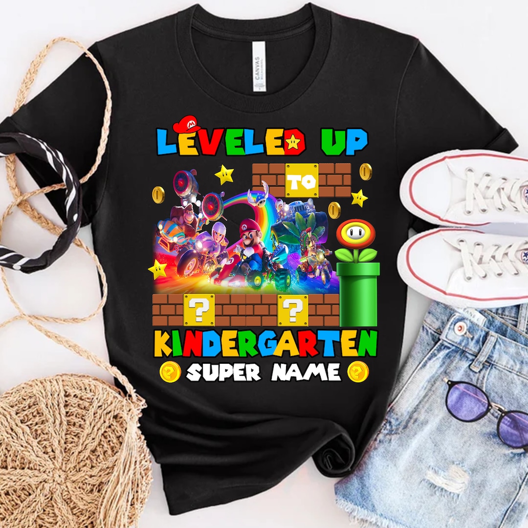 Personalized Super Mario Back to School Shirt Leveled up to - Etsy