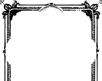 Western Baroque Frame / Stamp Line Art SVG Vector - Etsy