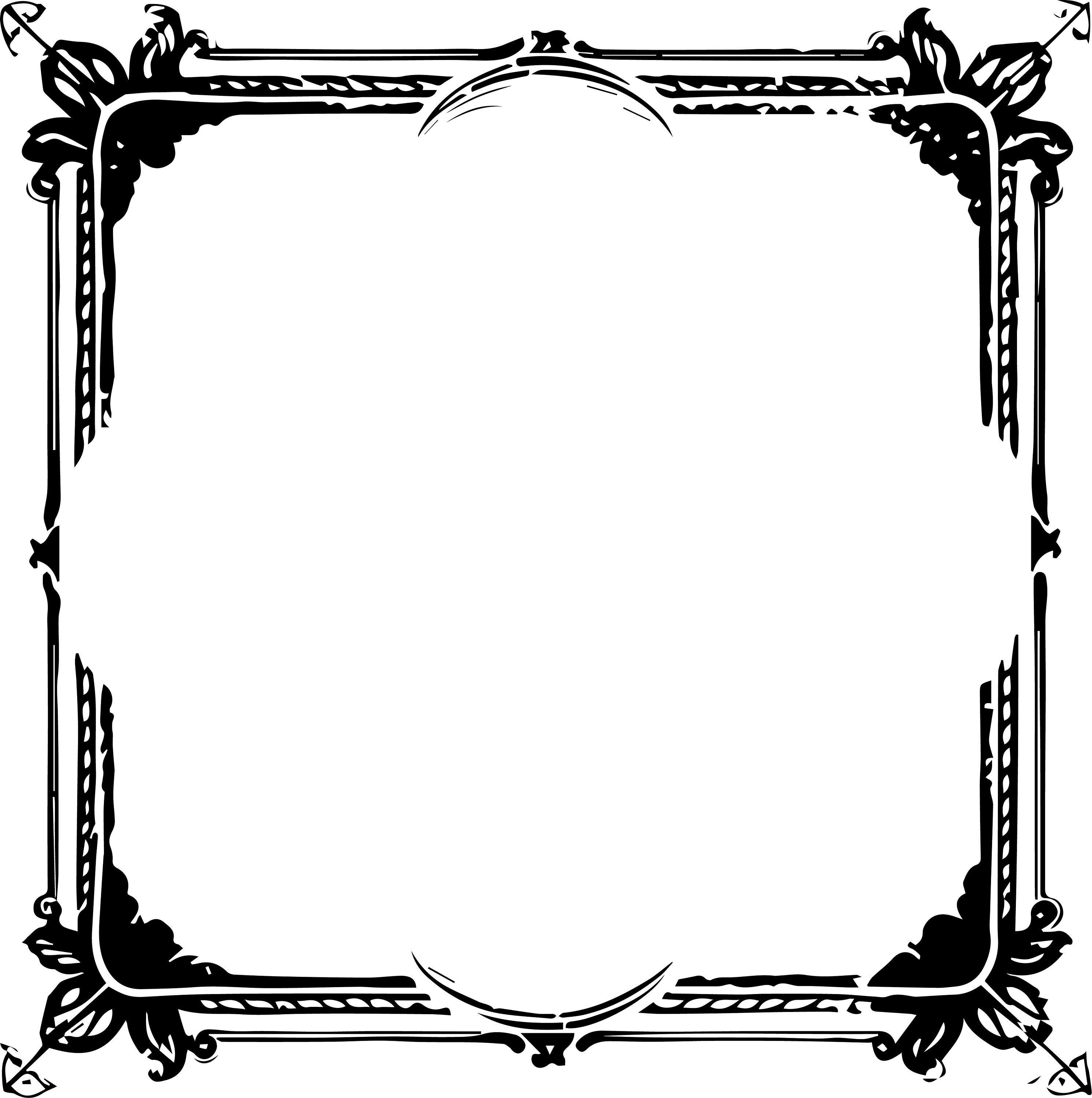 Western Baroque Frame / Stamp Line Art Drawing SVG Vector - Etsy