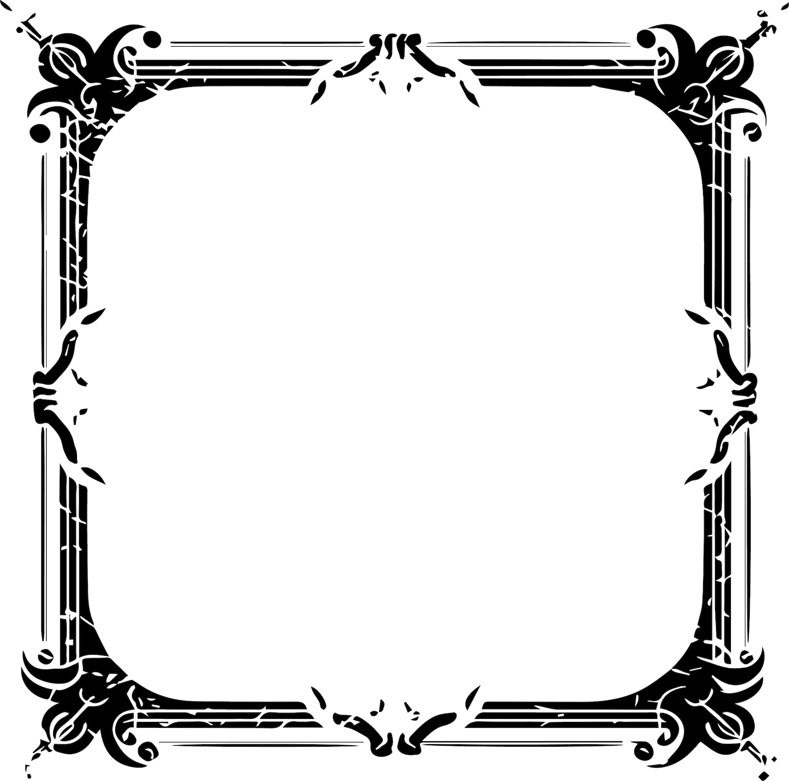 Western Baroque Frame / Stamp Line Art SVG Vector - Etsy