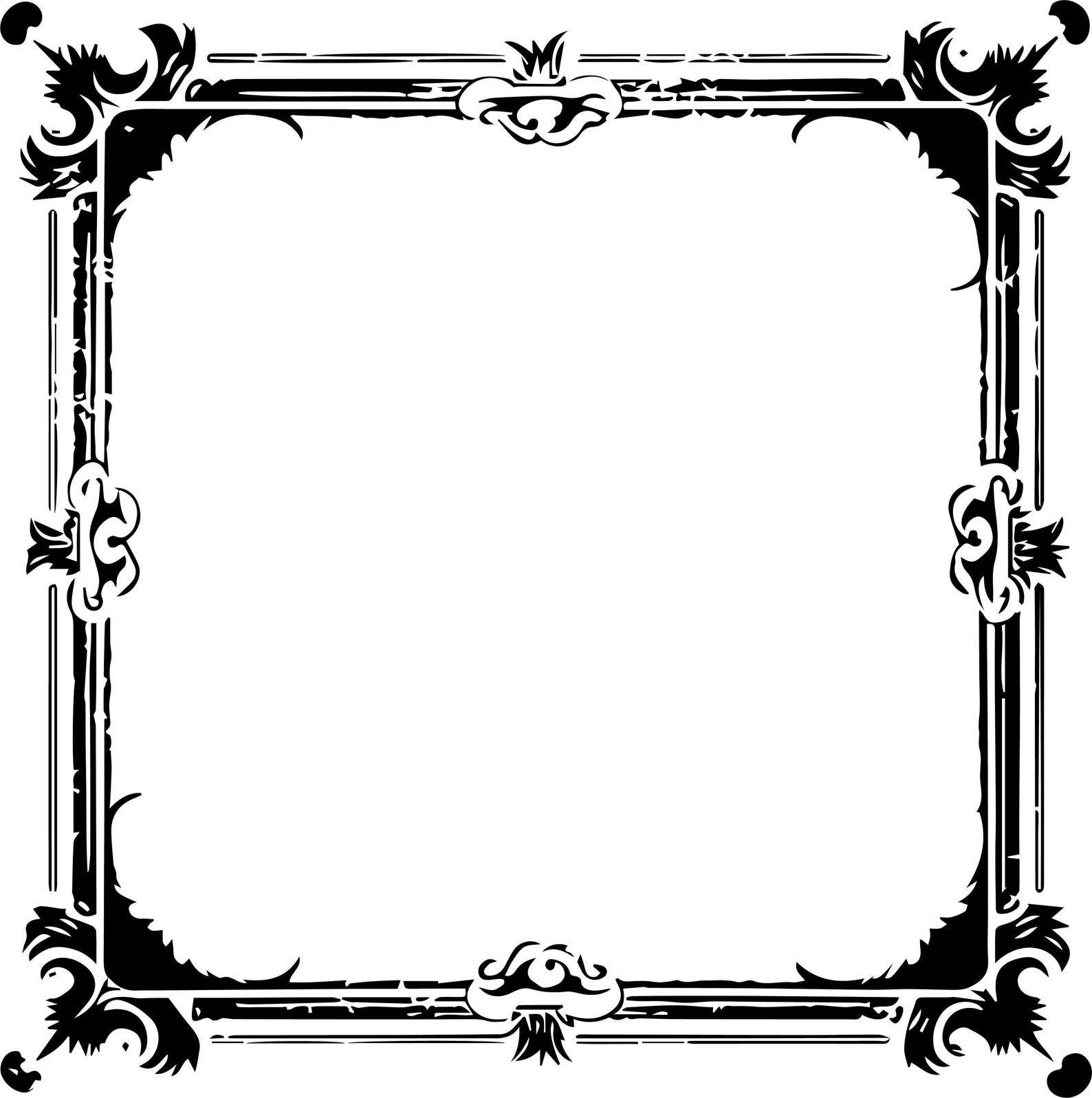 Western Baroque Frame / Stamp Vintage Frame Drawing SVG Vector - Etsy