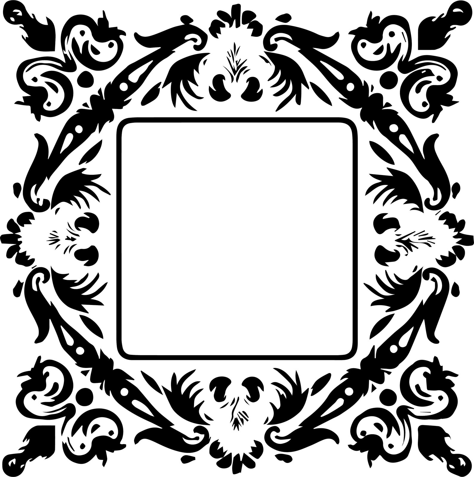 Western Baroque Embellishment Frame Line Art SVG Vector - Etsy