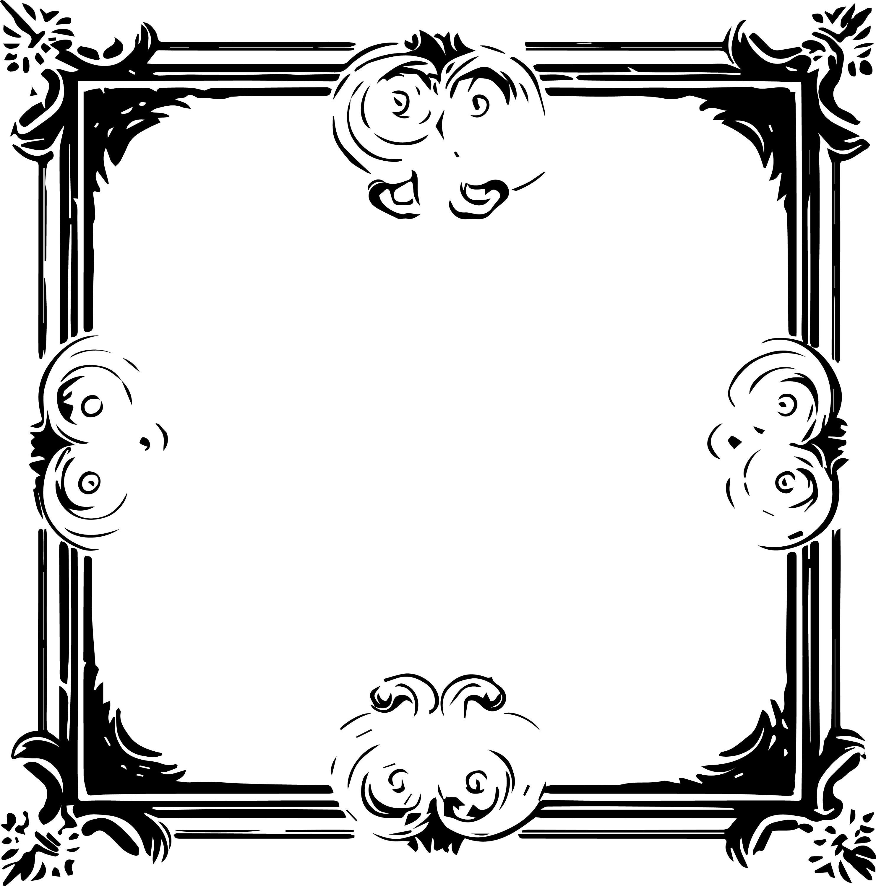 Western Baroque Frame / Stamp Line Art Drawing SVG Vector - Etsy
