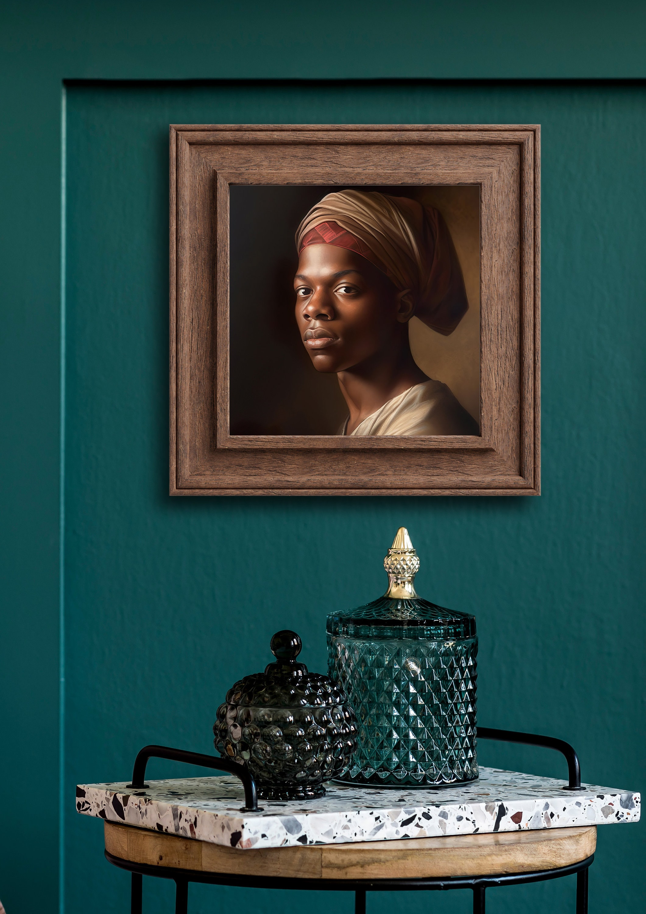 Rembrandt-style Painting Poster Print, Young African Boy in 1700s, Fine ...