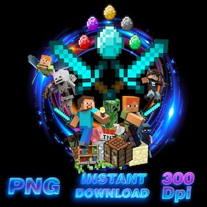 Minecraft Bundle 5 PNG, Minecraft Clipart Png, Minecraft PNG, Tumbler ...