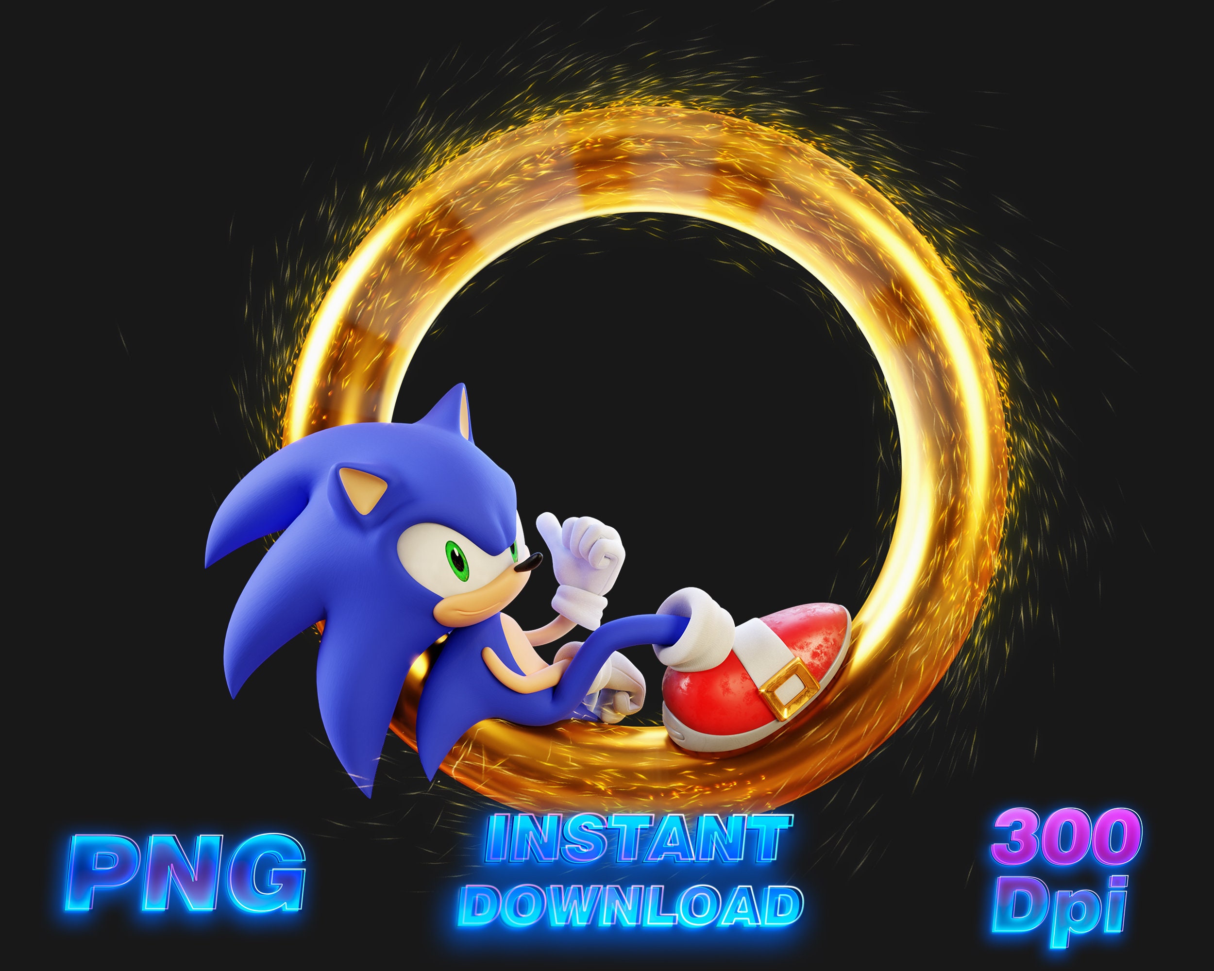 Sonic the Hedgehog PNG Cricut Pin Sticker Cake Topper Shirt Sublimation ...