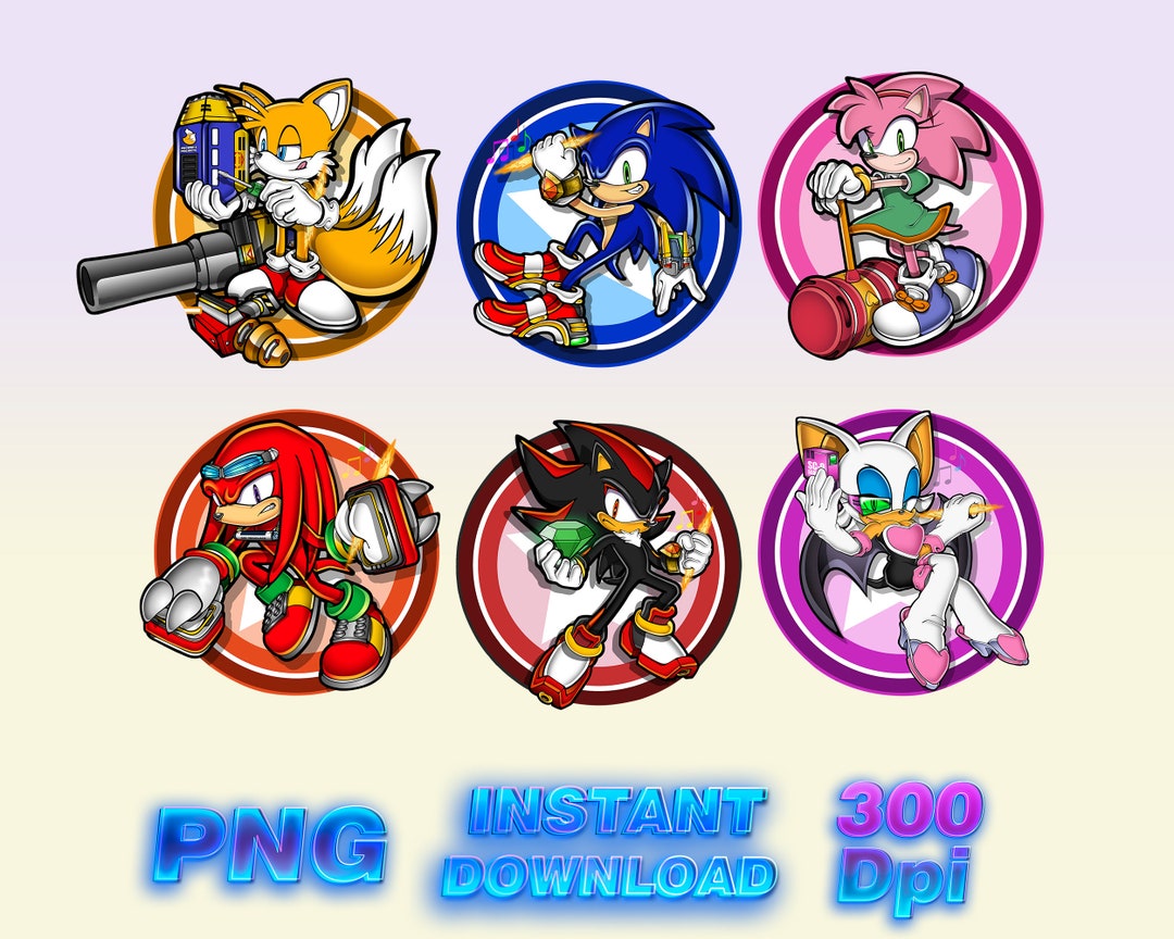 Sonic Hedgehog Bundle: PNG Cricut Pin Sticker Images (digital Download ...