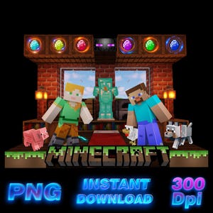 Minecraft Bundle 5 PNG, Minecraft Clipart Png, Minecraft PNG, Tumbler ...