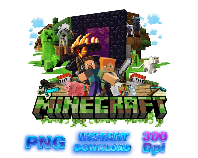 Minecraft Bundle 5 PNG, Minecraft Clipart Png, Minecraft PNG, Tumbler ...