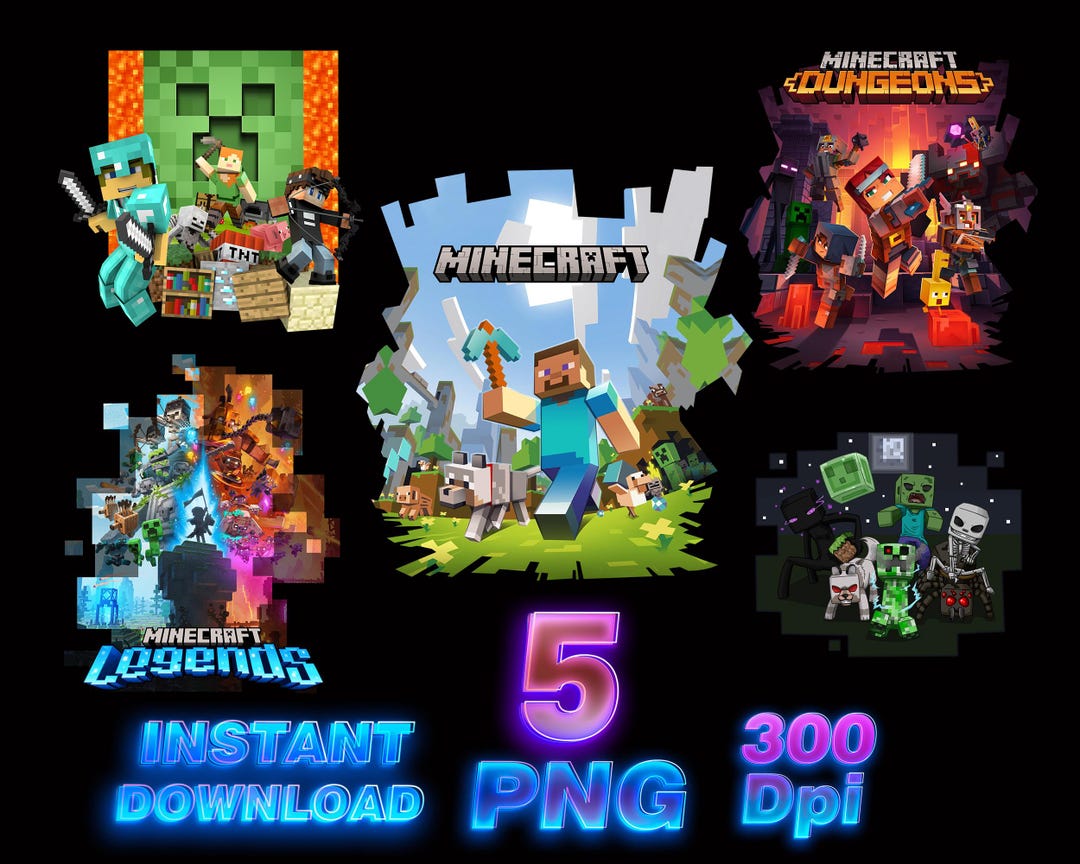 Minecraft Bundle 5 PNG, Minecraft Clipart Png, Minecraft PNG, Tumbler ...