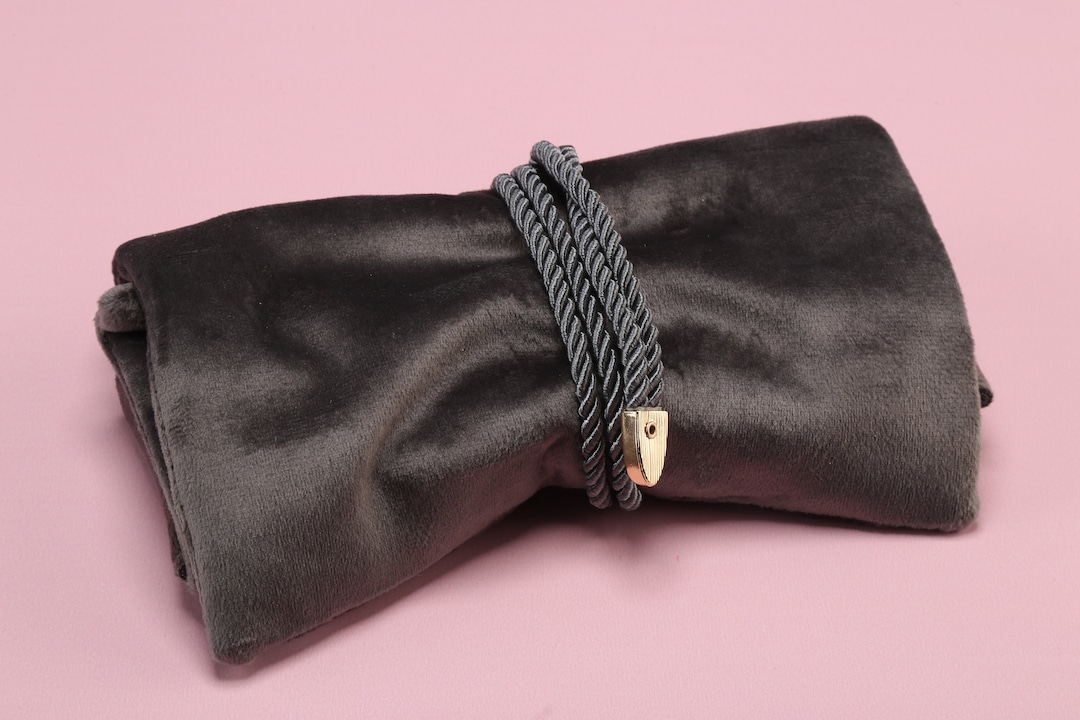 Elegant Grey Velvet Jewelry Storage Bag Multi-compartment Pouch With ...