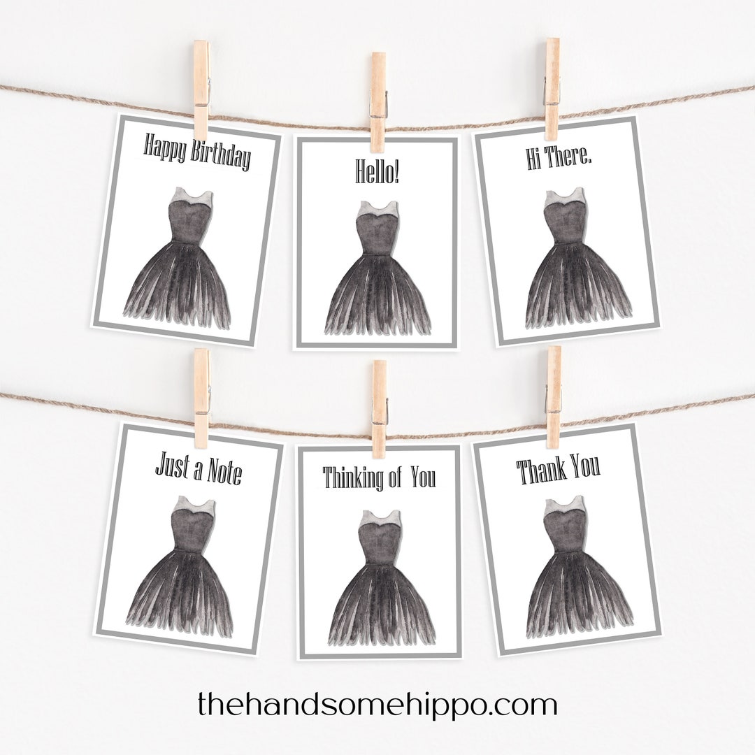 High Fashion Greeting Cards With Envelopes, Little Black Dress Luxury ...