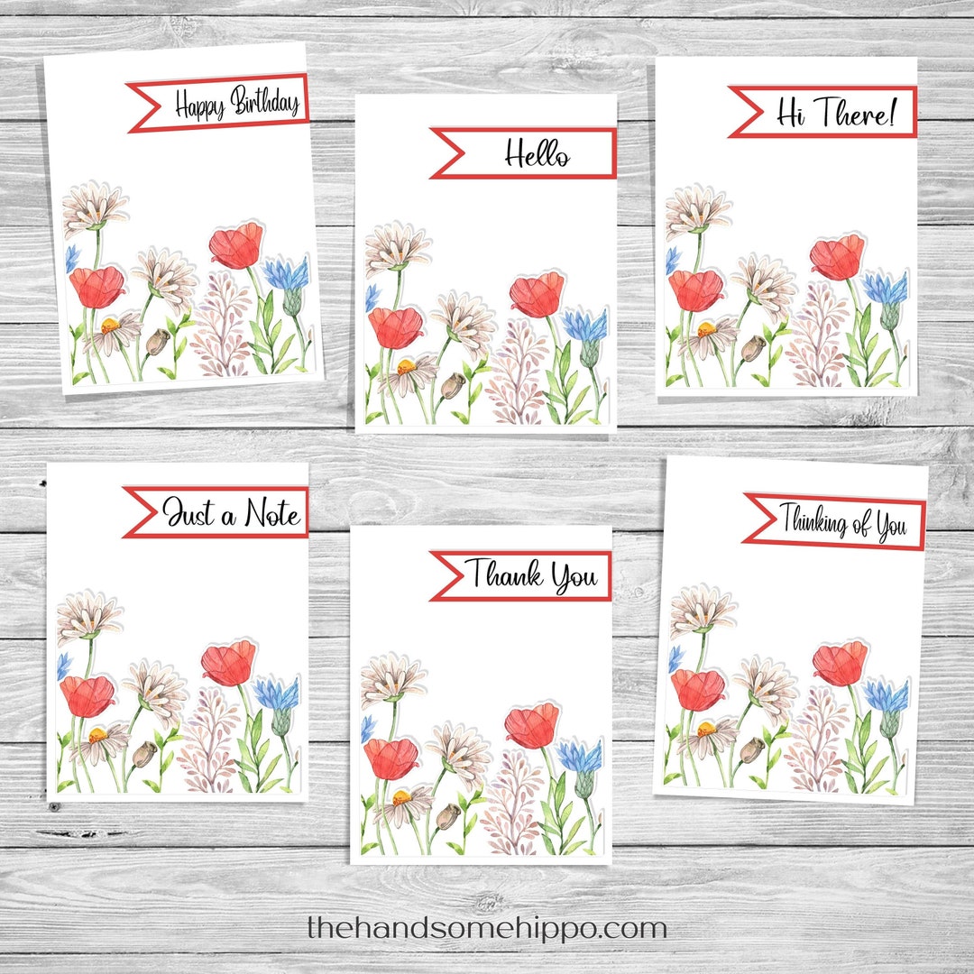 Wildflower Greeting Cards With Envelopes Handmade Notecards - Etsy