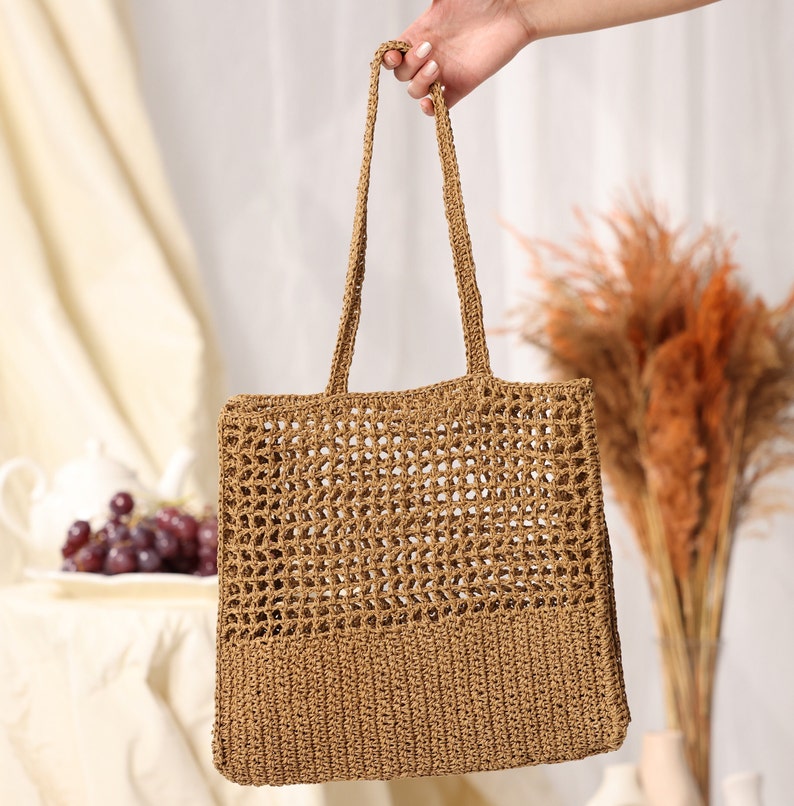 Modern Woven Bag, Handmade Net Boho Bag, Handmade Mesh Pouch Bag ...