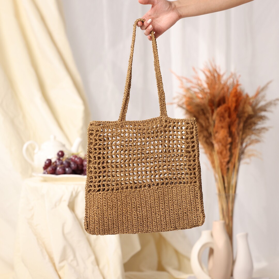 Modern Woven Bag, Handmade Net Boho Bag, Handmade Mesh Pouch Bag ...