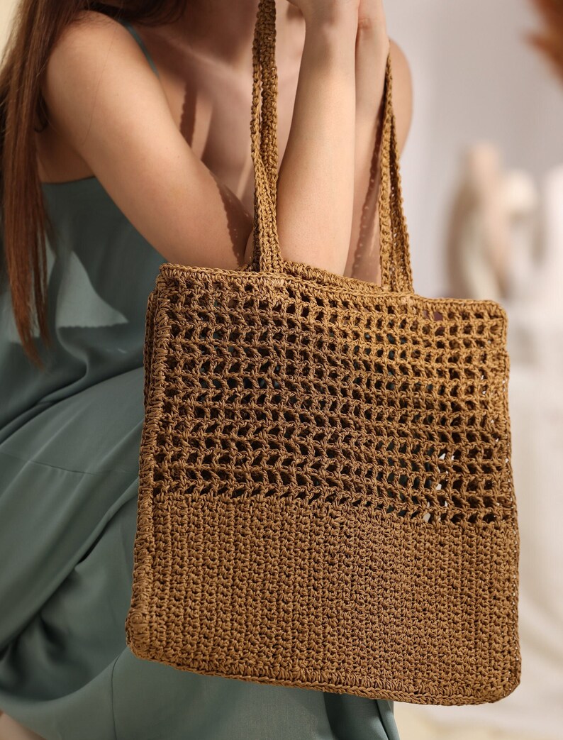 Modern Woven Bag, Handmade Net Boho Bag, Handmade Mesh Pouch Bag ...
