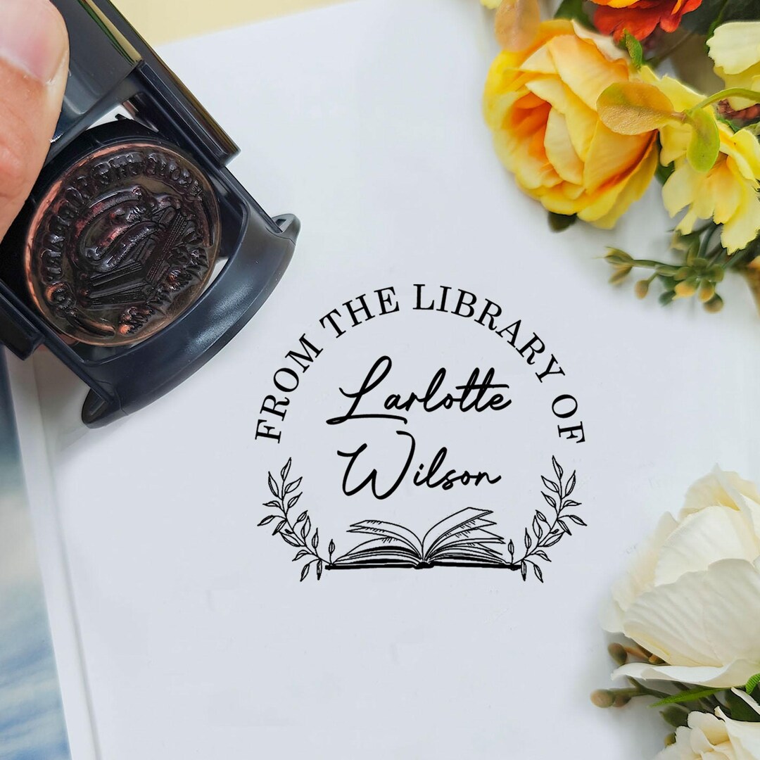 Custom Book Stamp, Personalized Book Stamp, From the Library of Book ...