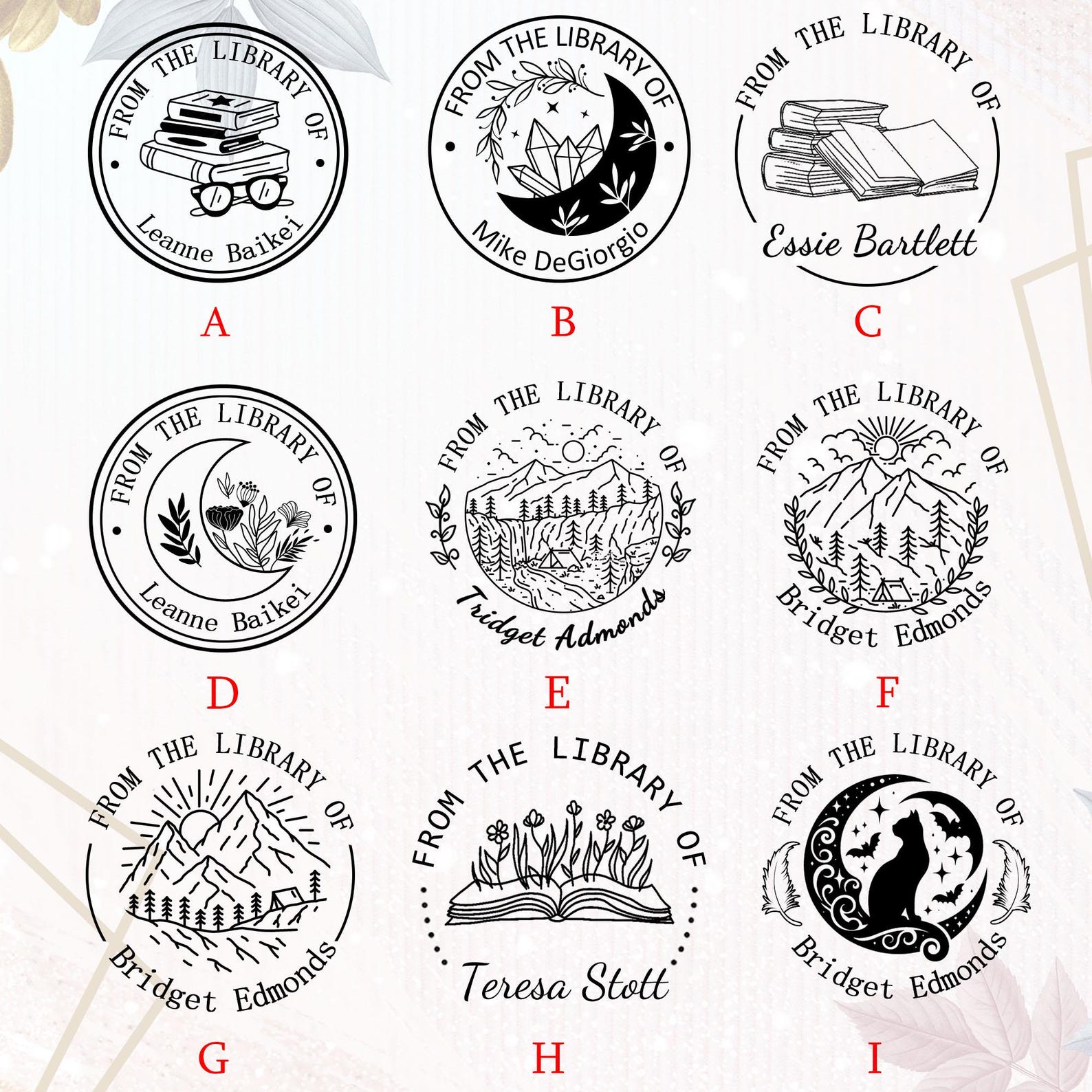 From the Library of Stamp, Library Stamp , Personalized Book Stamp ...