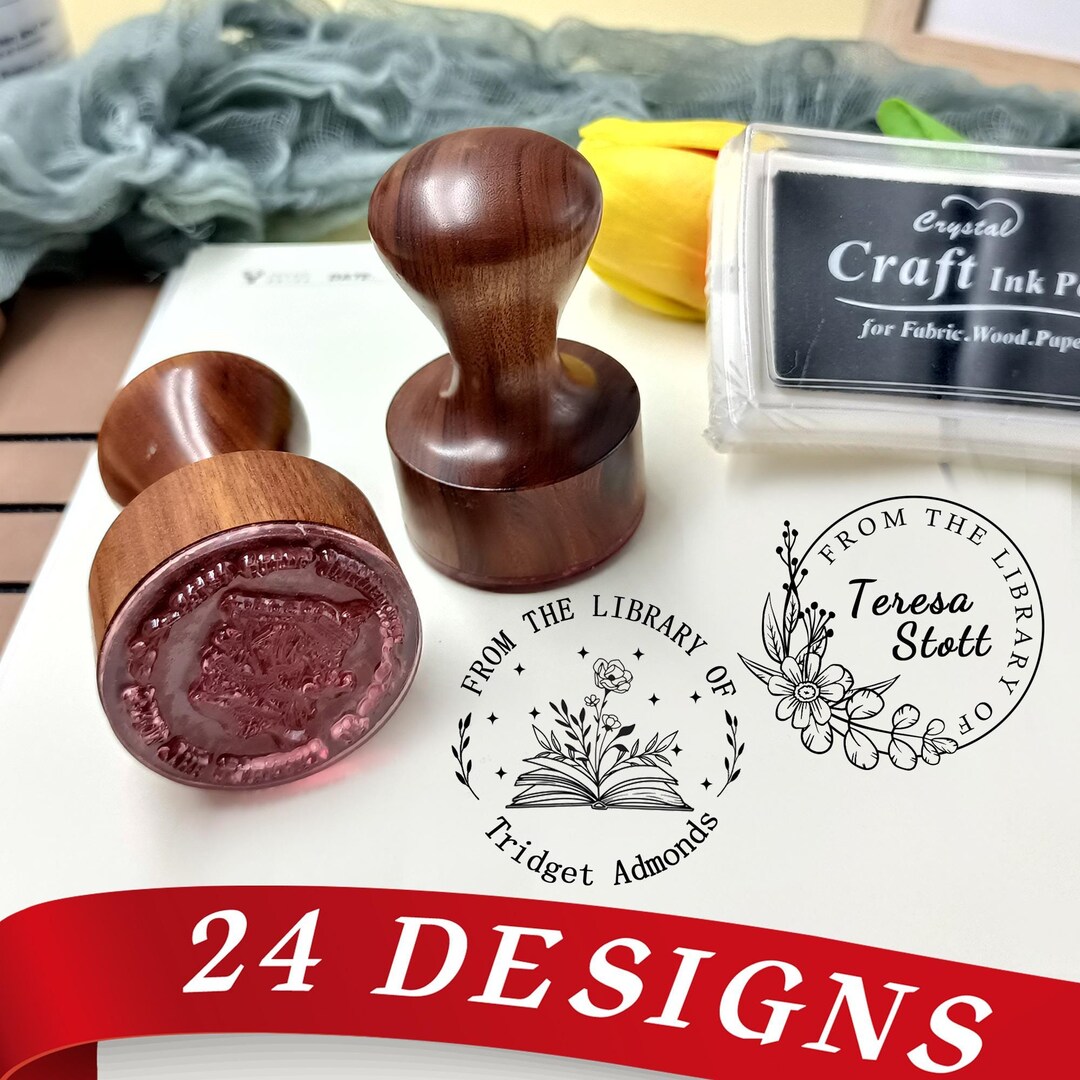 Personalized Book Stamp, Custom Book Stamp , From the Library of , Ex ...