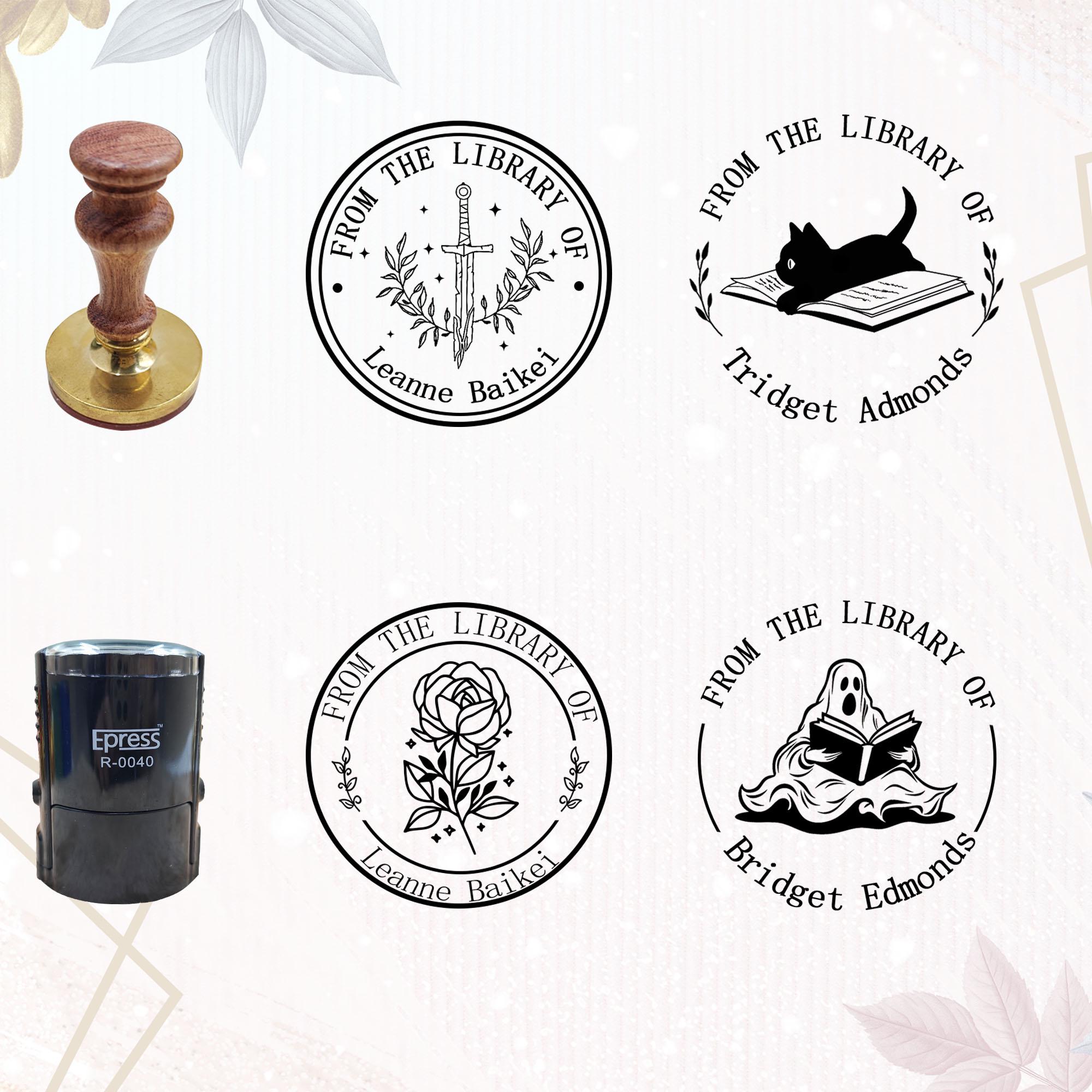 Personalized BOOK Stamp, Custom Library Stamp, From the Library Of ...