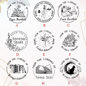 Personalized Book Stamp, Custom Book Stamp , From the Library of , Ex ...