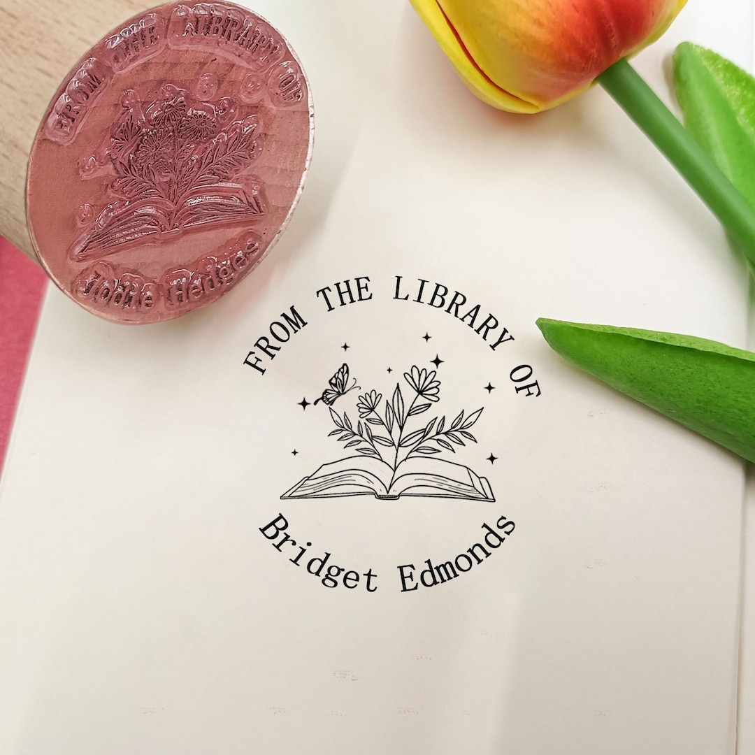 Personalized BOOK Stamp,custom Library Stamp,from the Library Of,custom ...