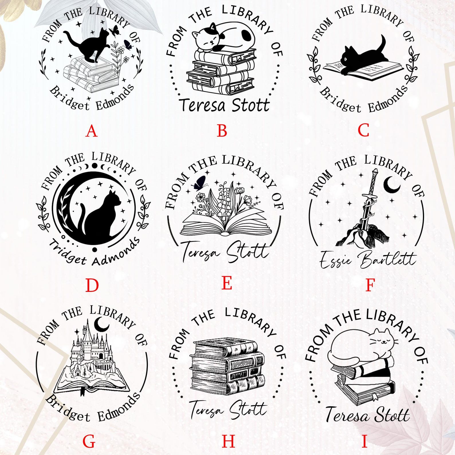 Personalized Book Stamp, Custom Library Stamp, From the Library Of ...