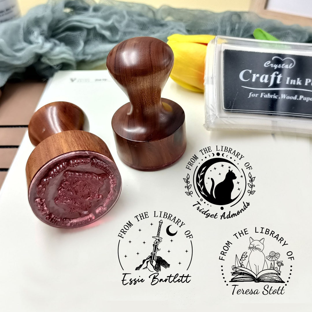 Personalized BOOK Stamp,custom Library Stamp,from the Library Of,custom ...