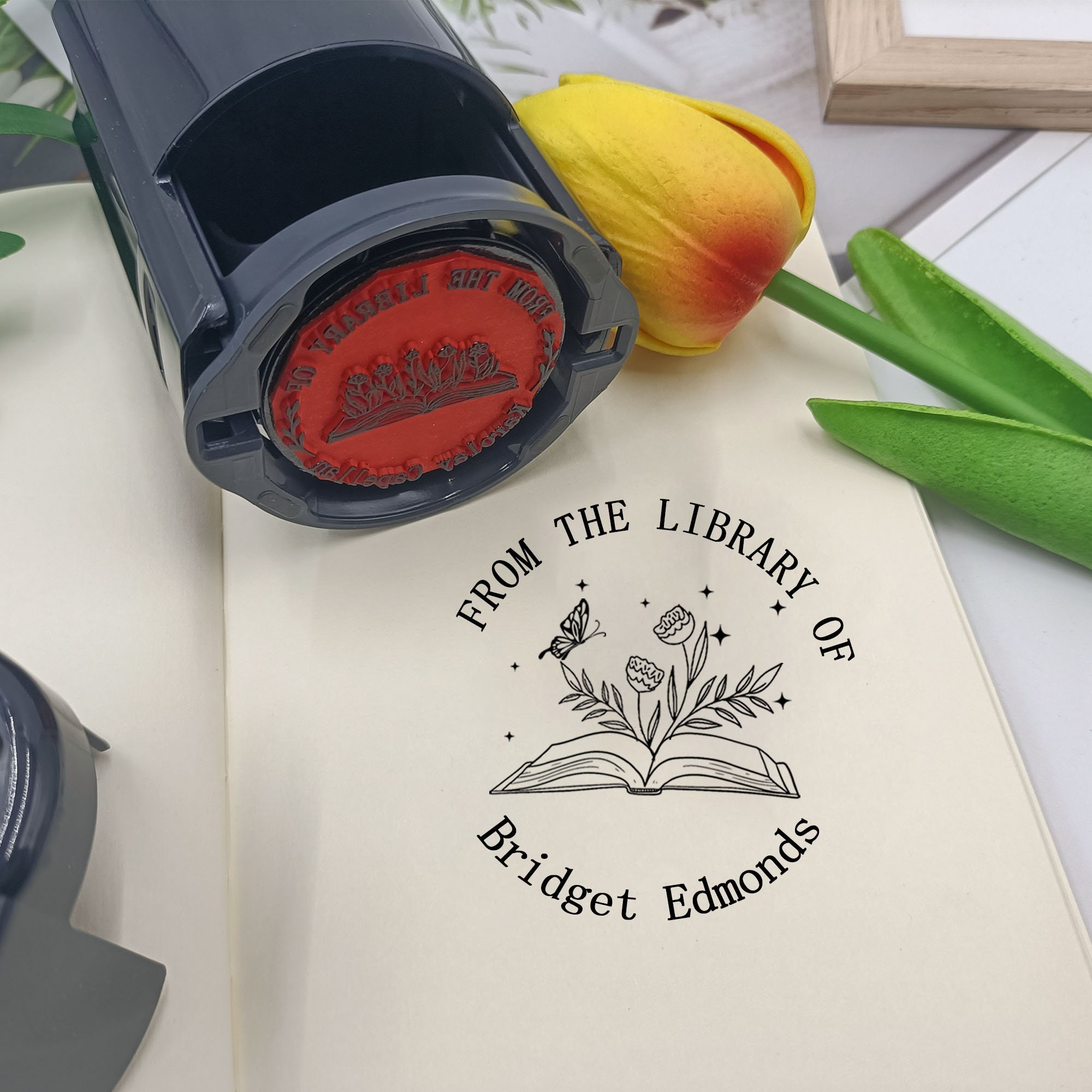 Personalized BOOK Stamp,custom Library Stamp,from the Library Of,custom ...