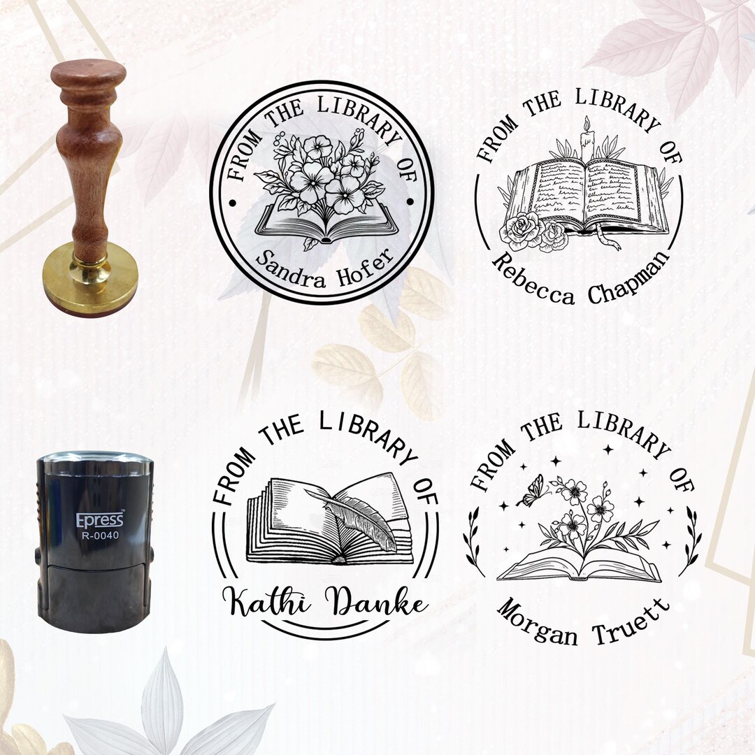 Personalized Book Stamp, Custom Library Stamp, From the Library of ...