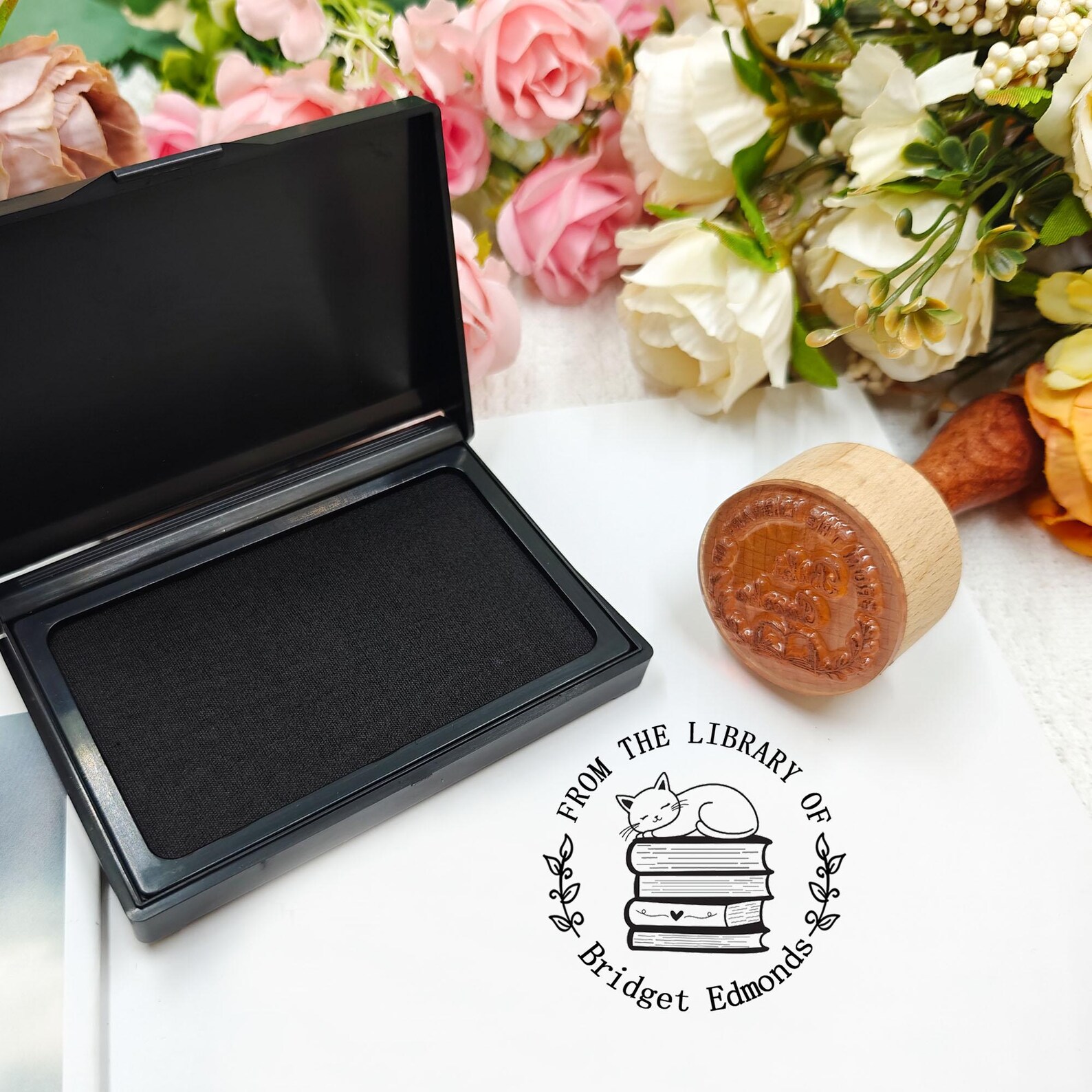 Custom Book Stamp, Personalized Book Stamp, From the Library of , Self ...
