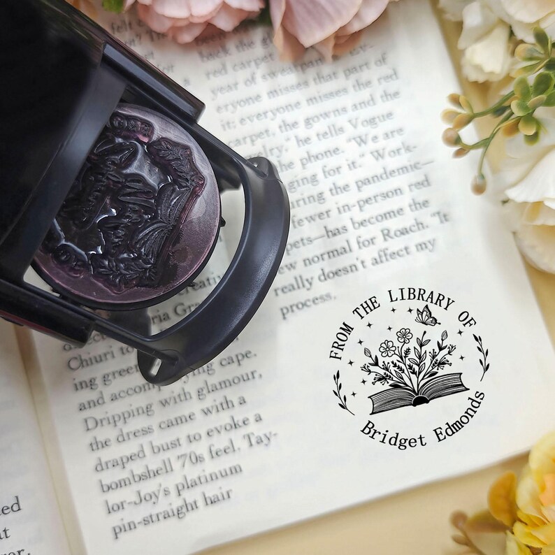 Custom Book Stamp, Personalized Book Stamp, From the Library of , Self ...