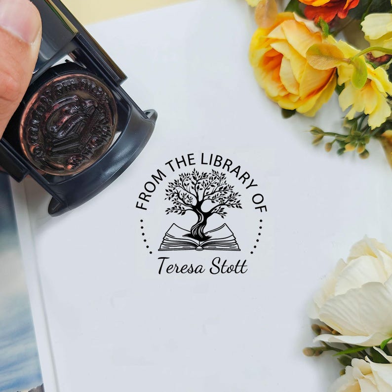 Custom Book Stamp, Personalized Book Stamp, From the Library of , Self ...