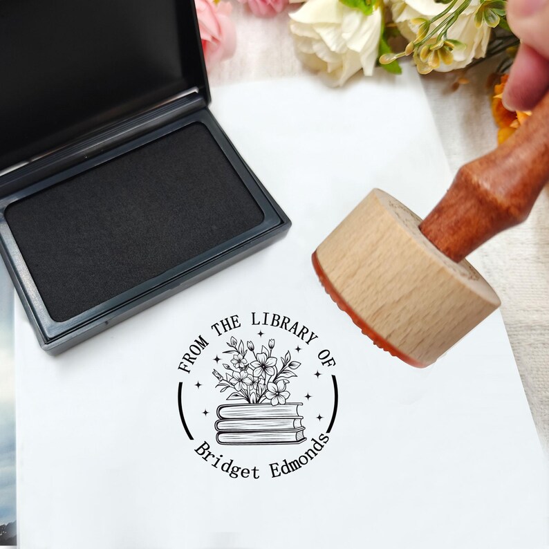 Custom Book Stamp, Personalized Book Stamp, From the Library of , Self ...